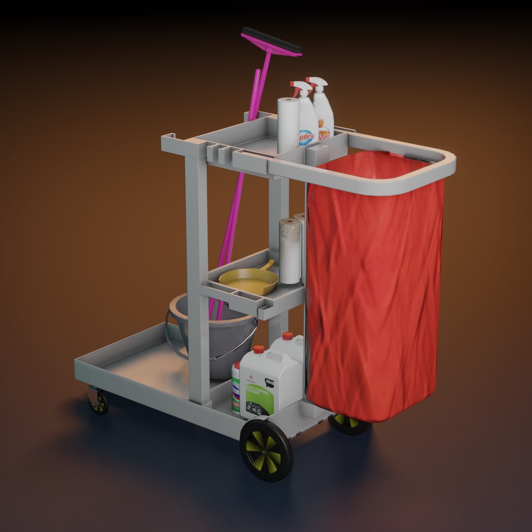 Janitorial Cart Cleaning 3D - TurboSquid 1642277