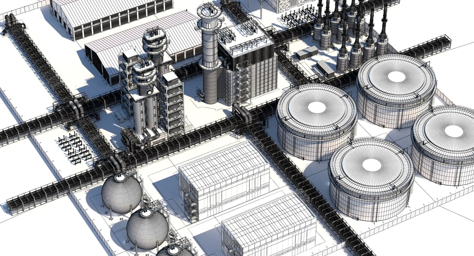 Refinery realistic model - TurboSquid 1181625