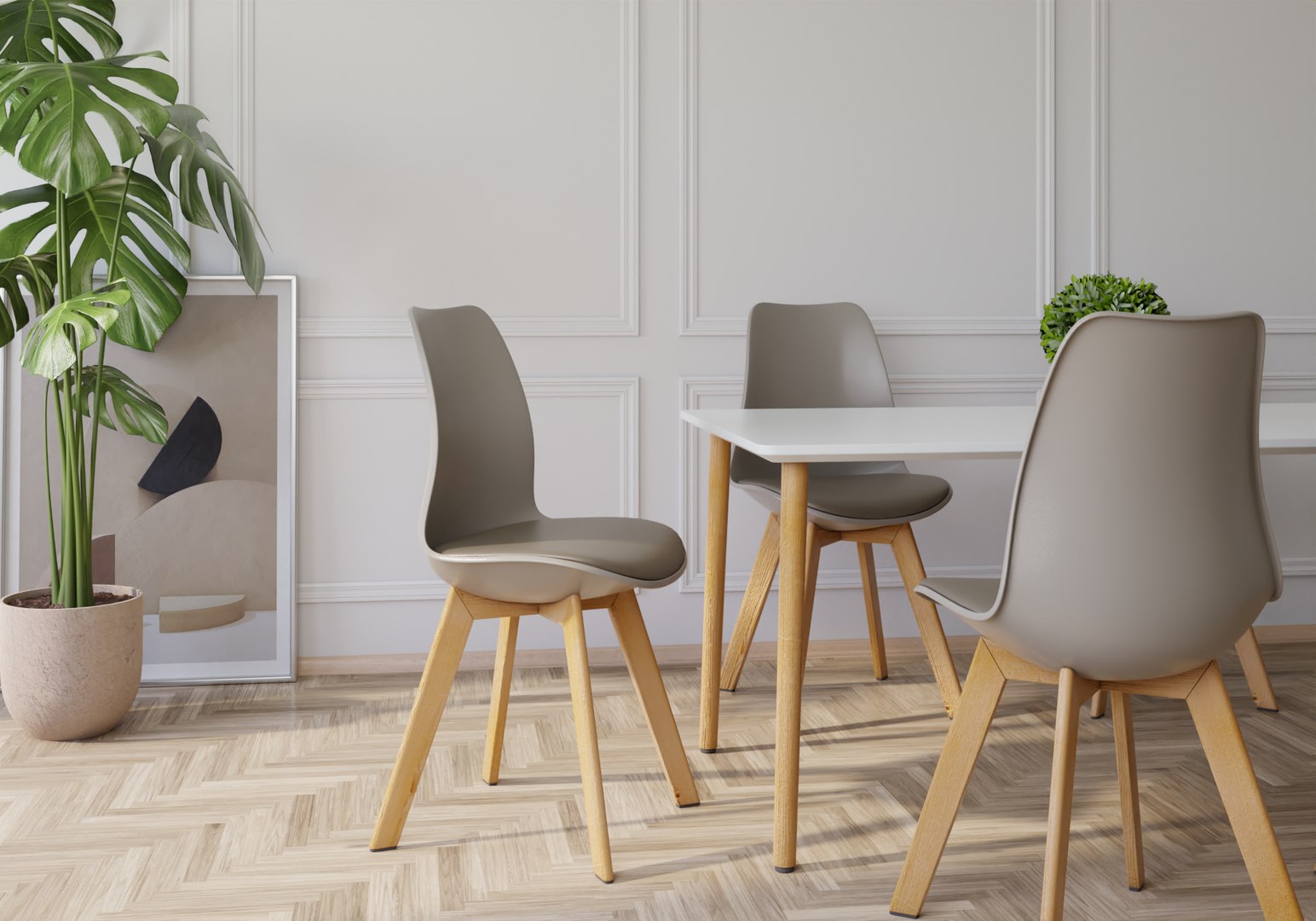 3D Dinning Table Set Model - TurboSquid 1948351