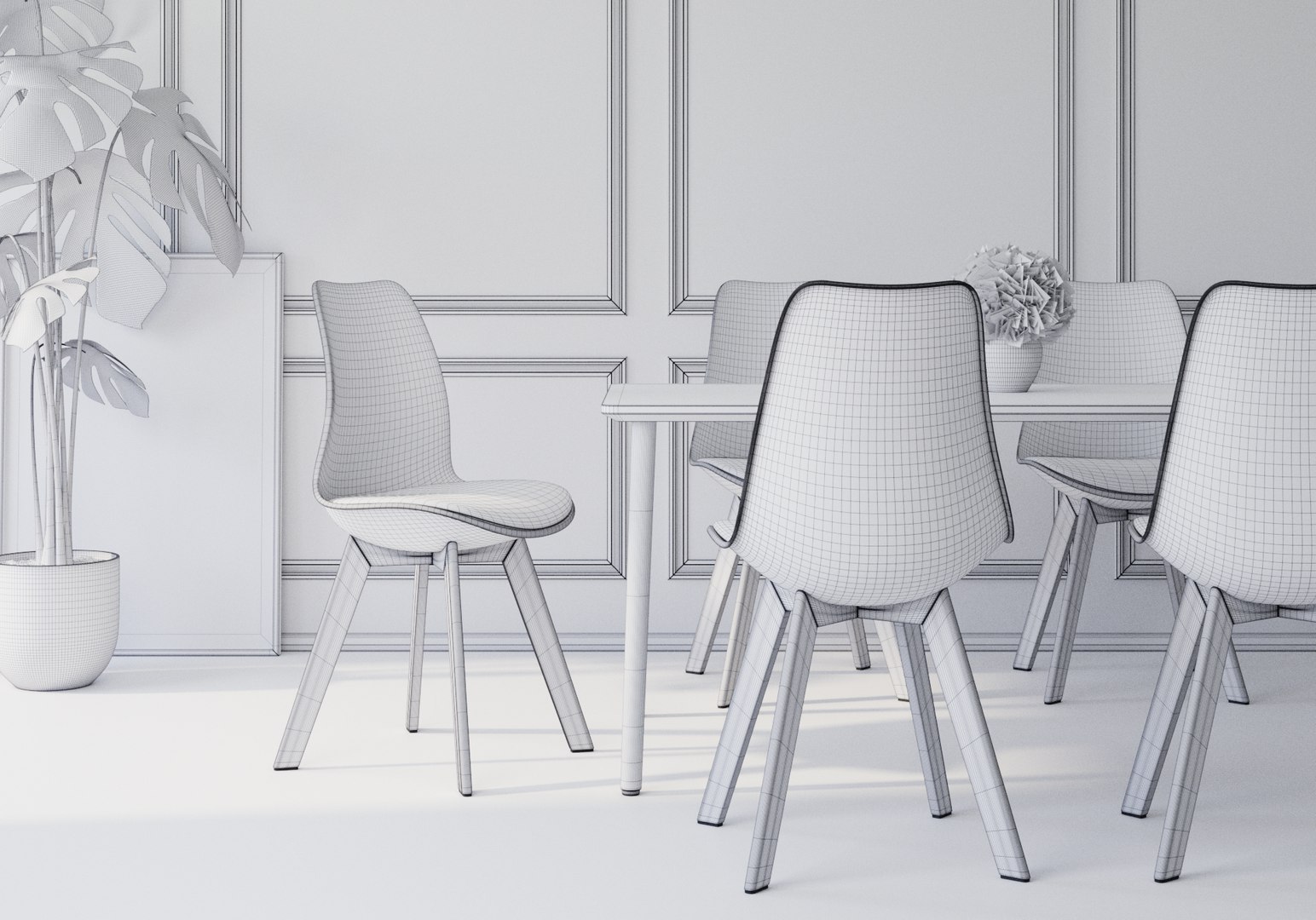 3D Dinning Table Set Model - TurboSquid 1948351