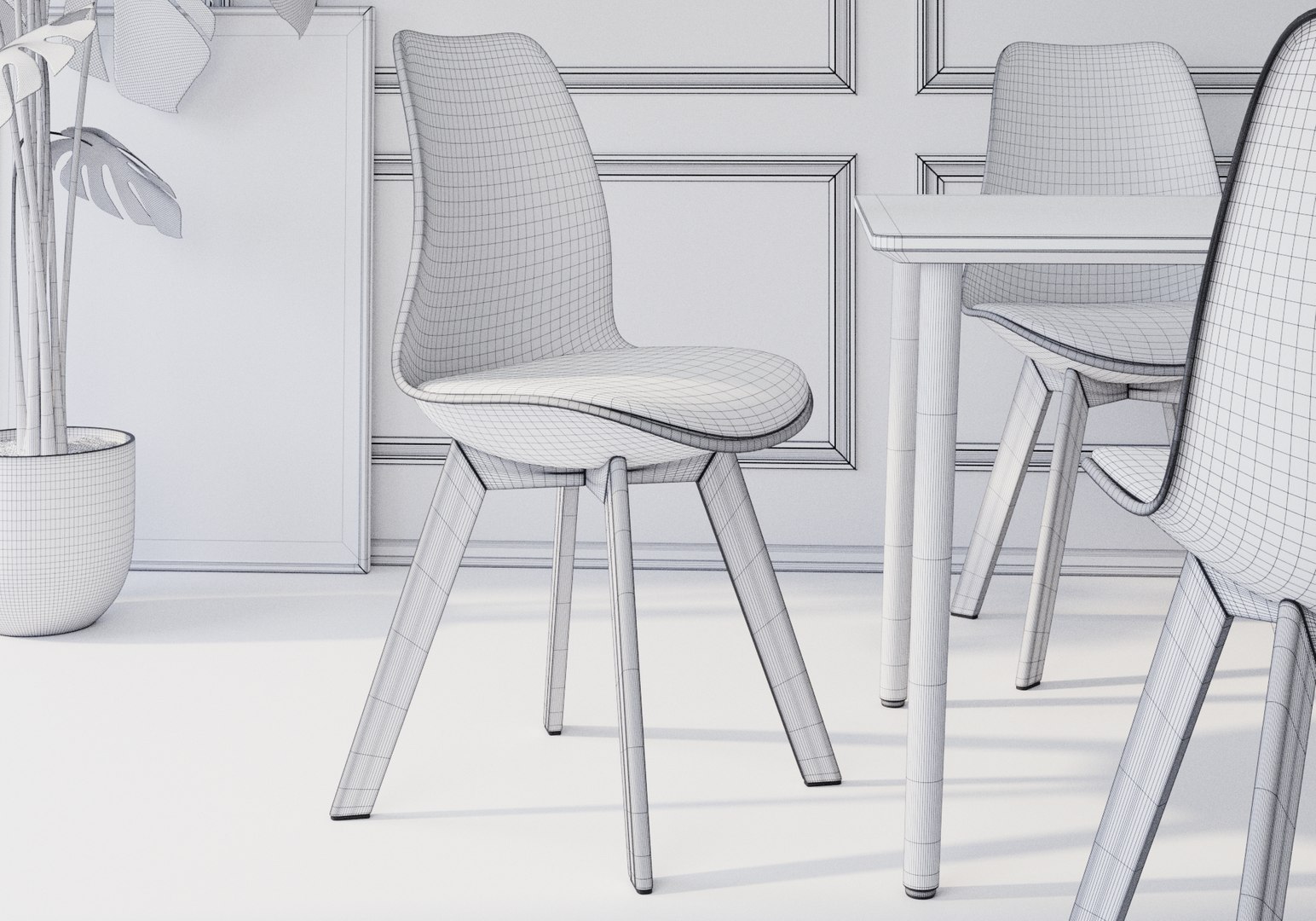 3D Dinning Table Set Model - TurboSquid 1948351