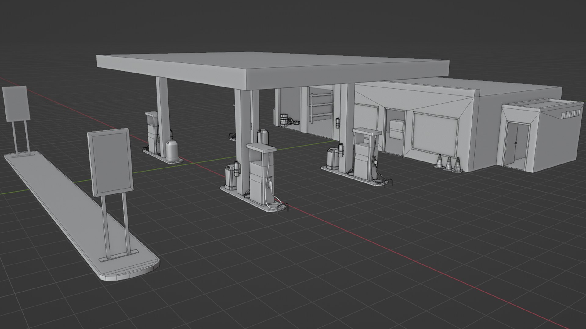 Gas Station 2 3D Model - TurboSquid 2071215