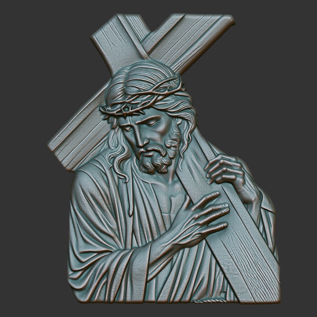 3D Model Jesus Carrying The Cross Basrelief 07 240608 - TurboSquid 2369414