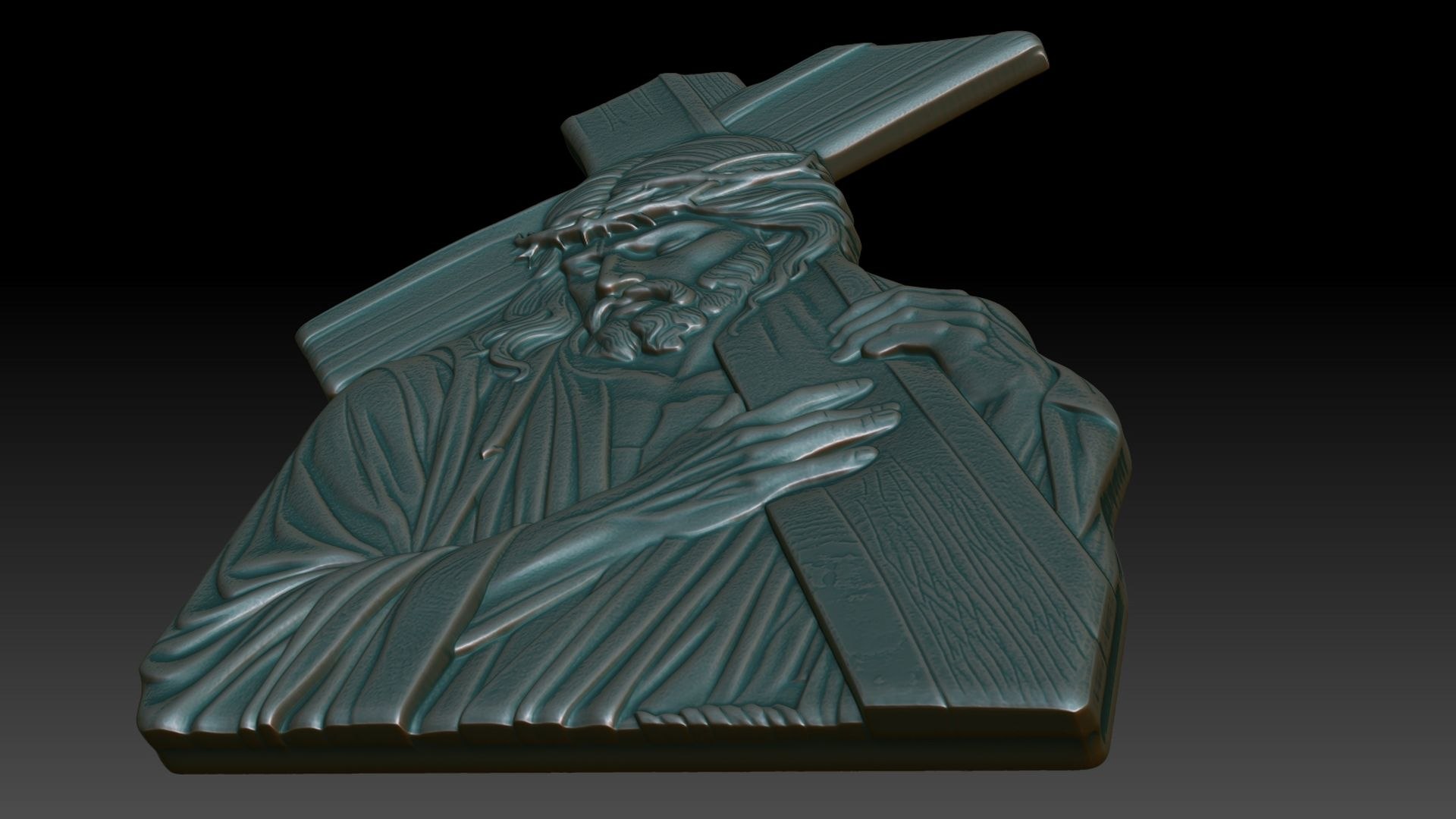 3D Model Jesus Carrying The Cross Basrelief 07 240608 - TurboSquid 2369414