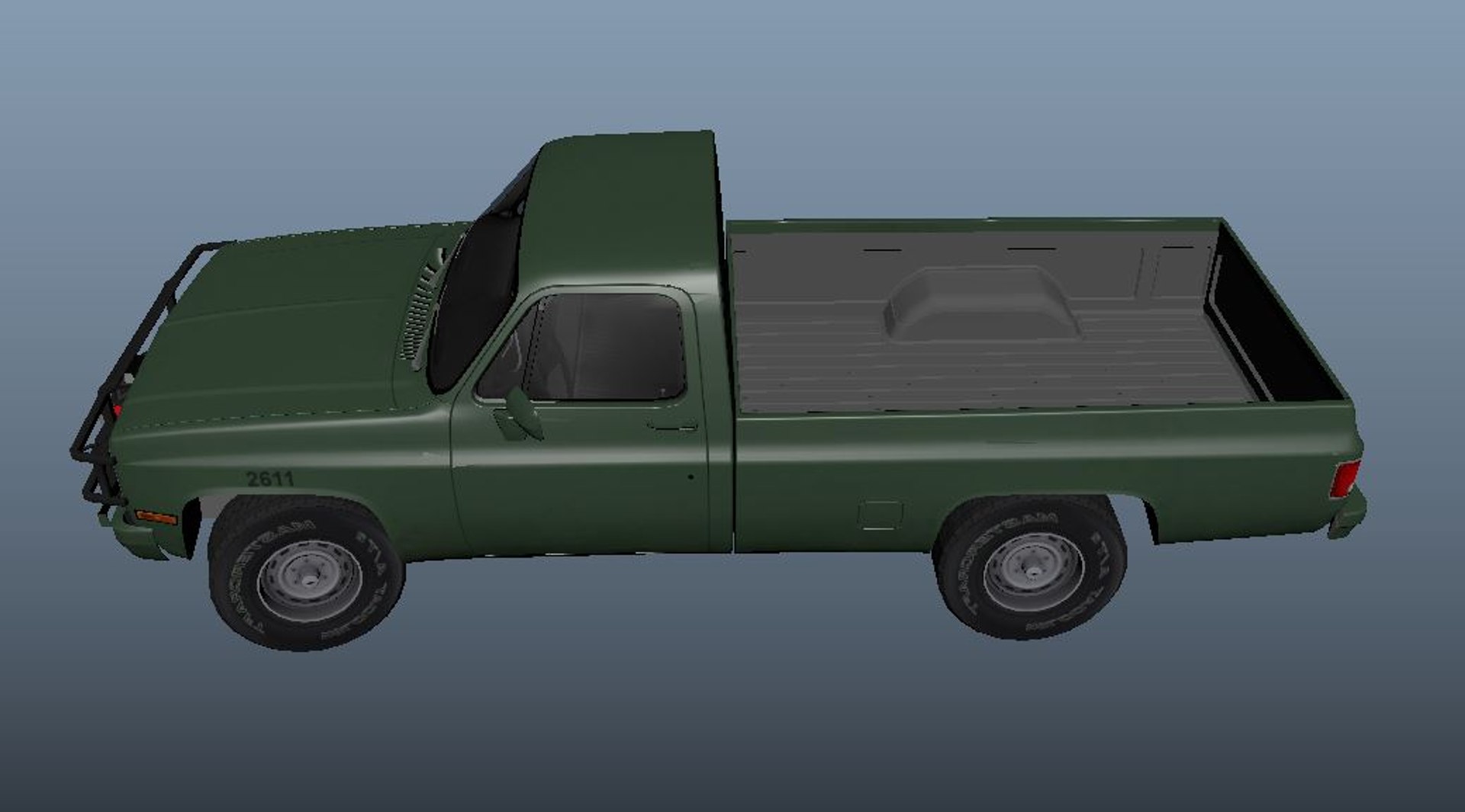3D Model Military Pickup - TurboSquid 2169034