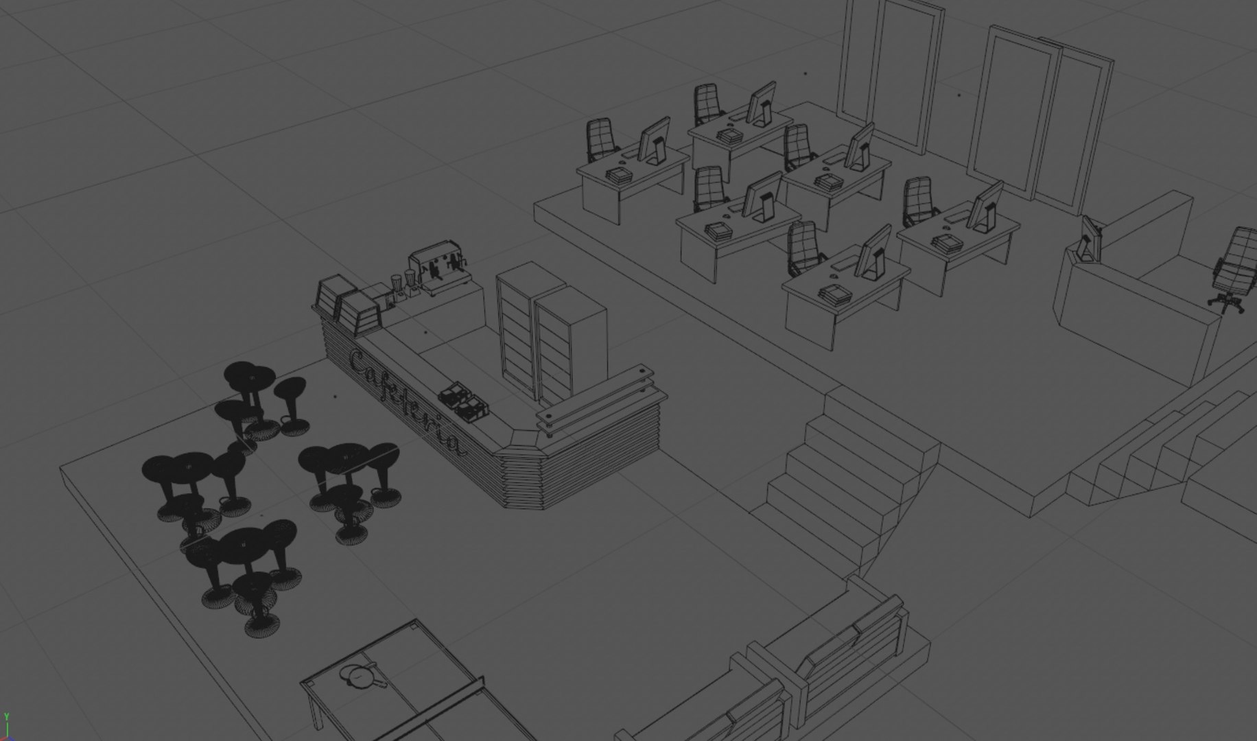 Isometric Office Floor Plan Model - TurboSquid 1513189