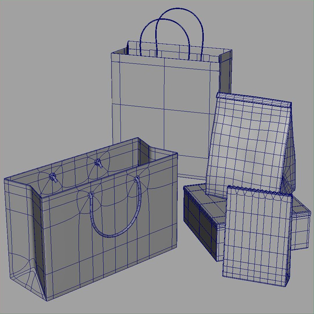 Paper Bags N 3d Model