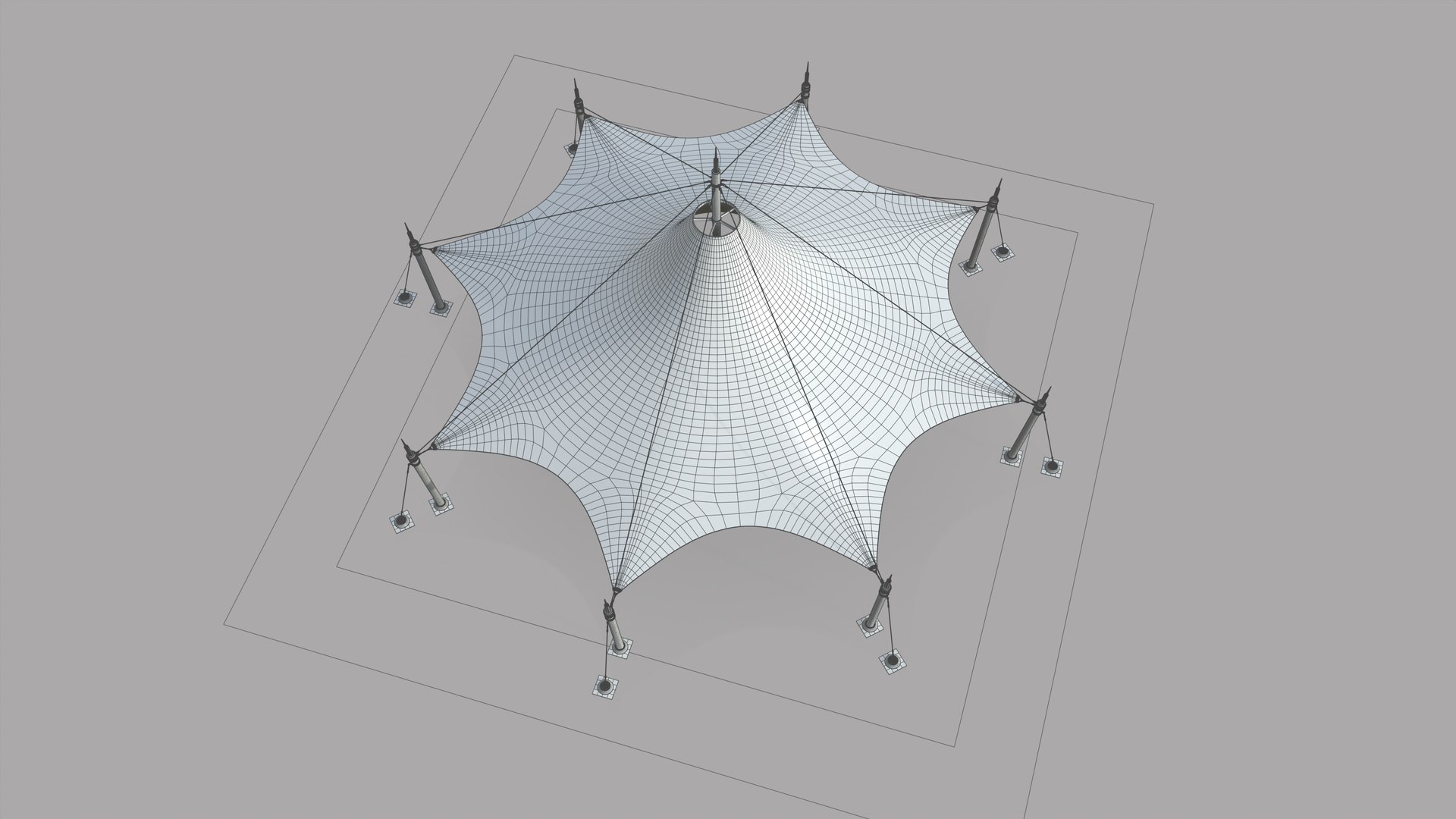 Tensile Structure Conical 3D Model - TurboSquid 2254784