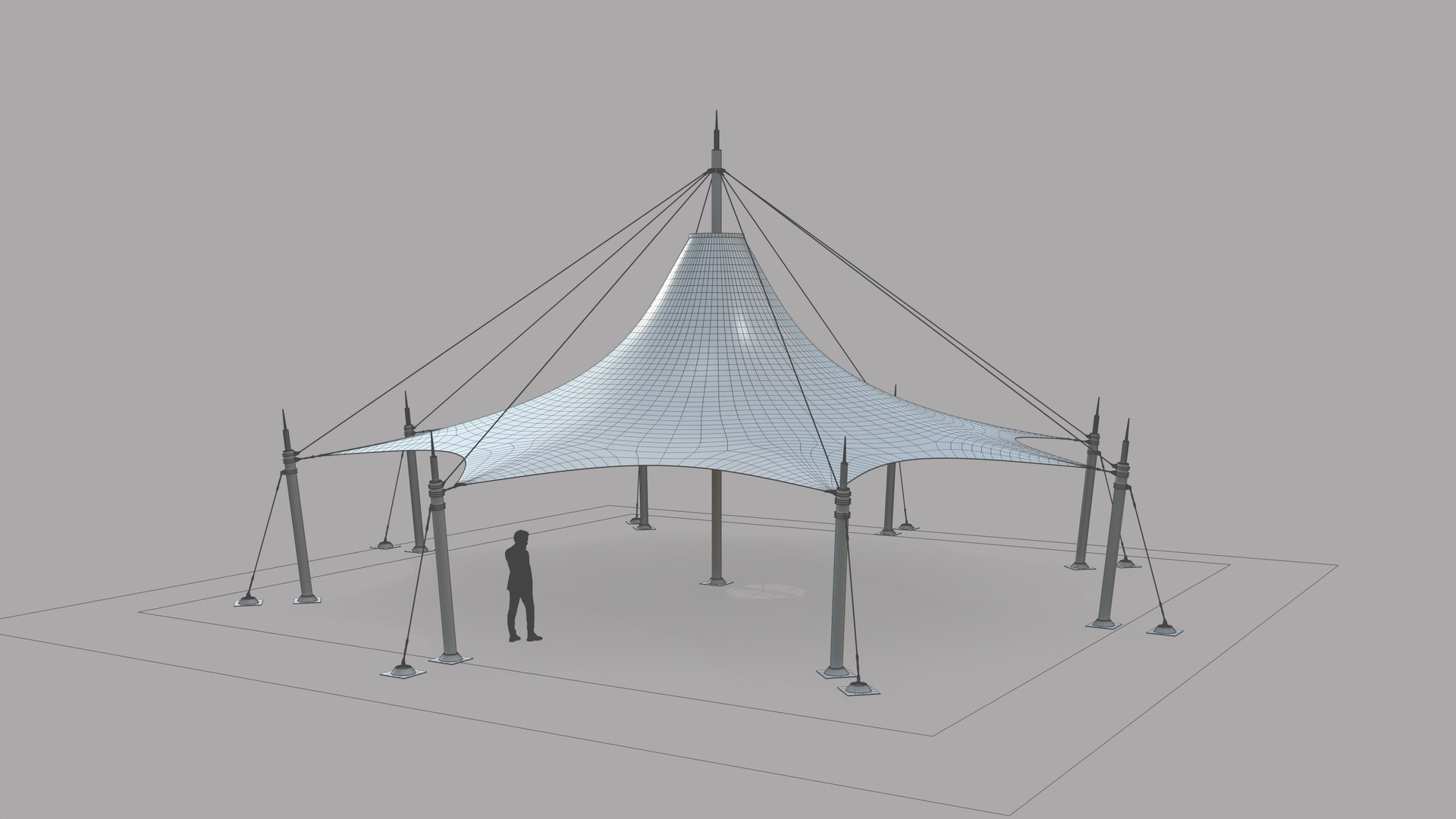 Tensile Structure Conical 3D Model - TurboSquid 2254784