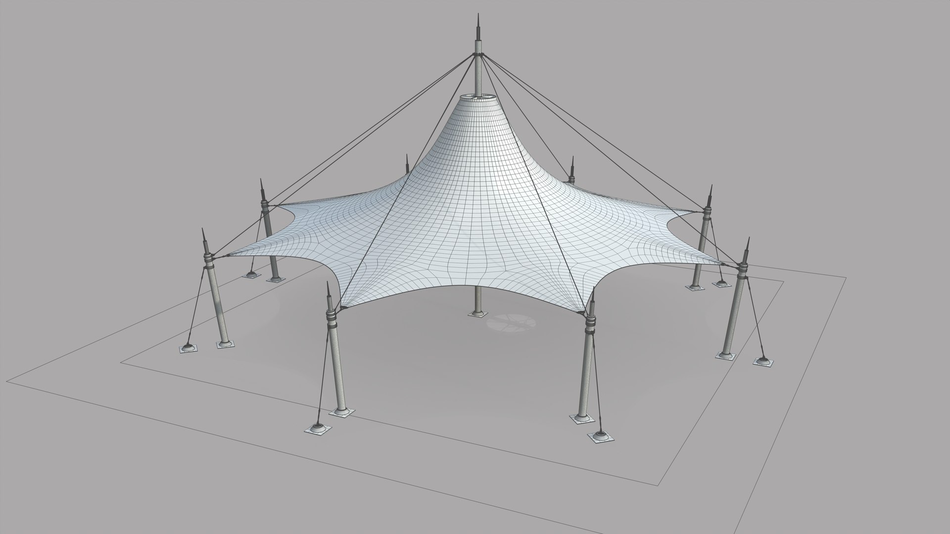 Tensile Structure Conical 3D Model - TurboSquid 2254784
