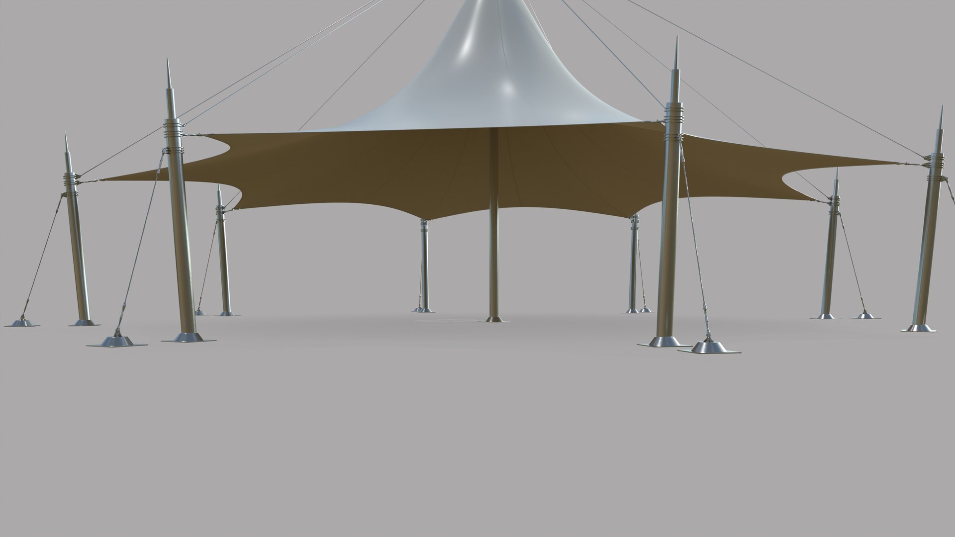 Tensile Structure Conical 3D Model - TurboSquid 2254784