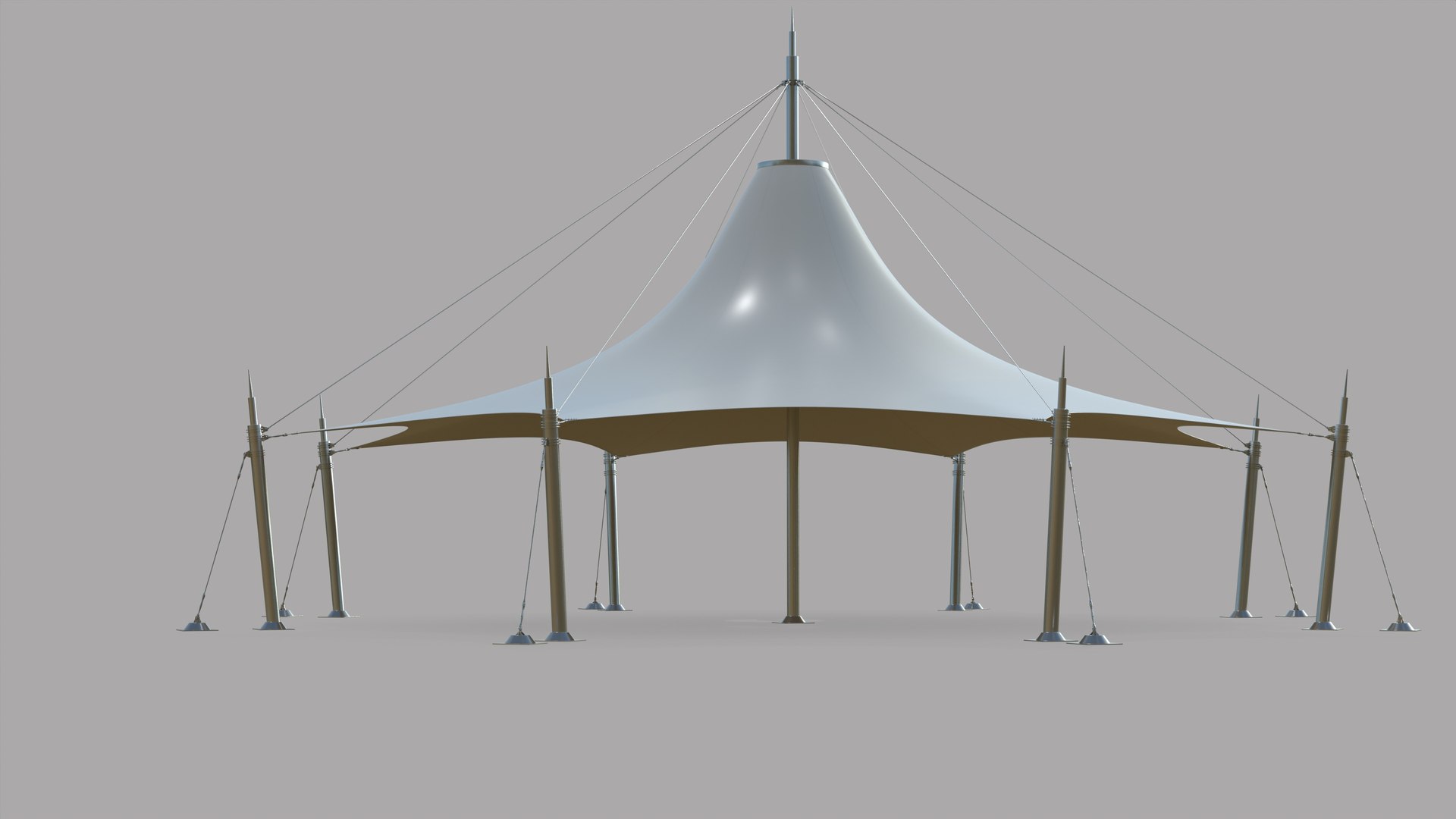 Tensile Structure Conical 3D Model - TurboSquid 2254784