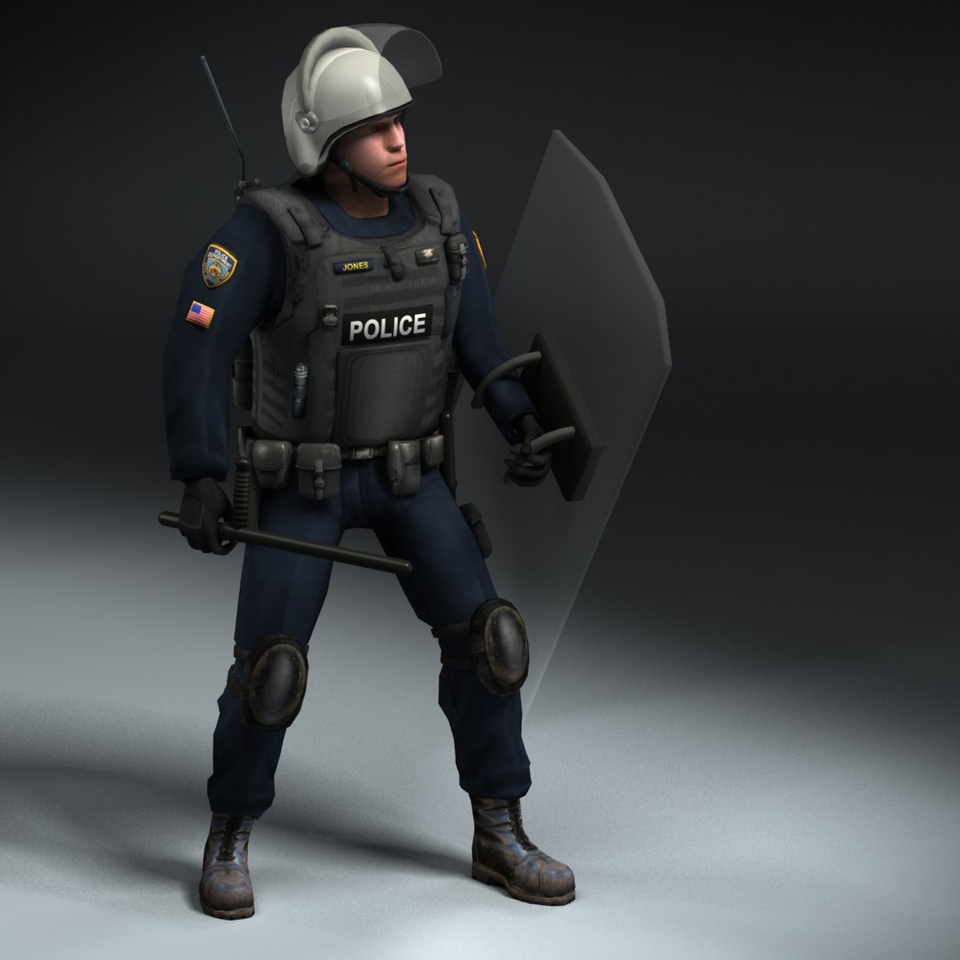 3d set rigged police