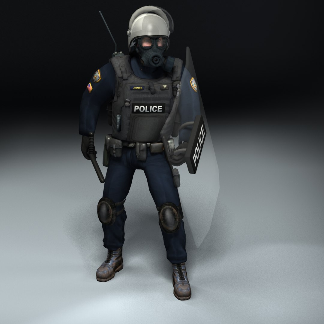 3d set rigged police