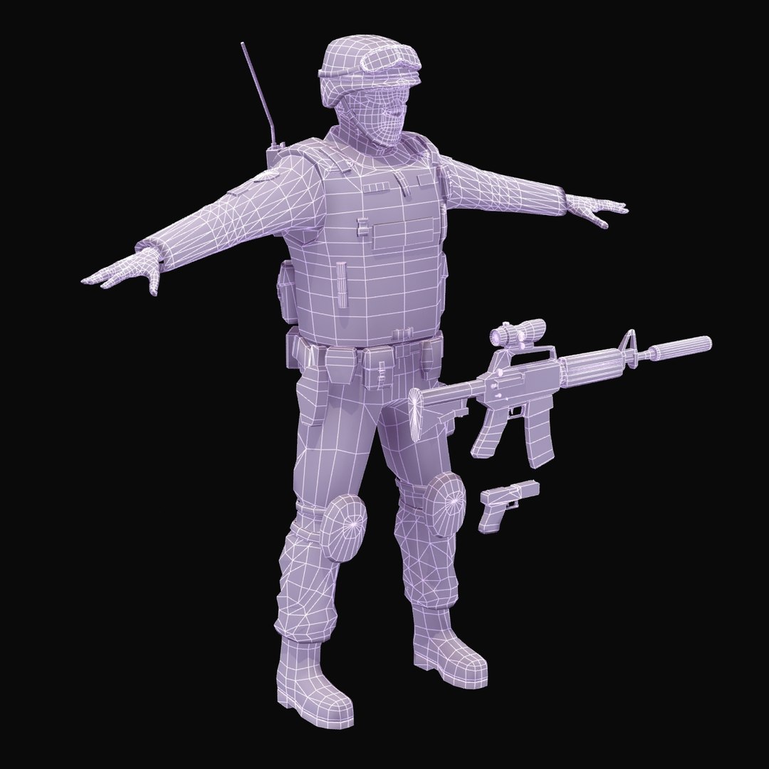 3d set rigged police