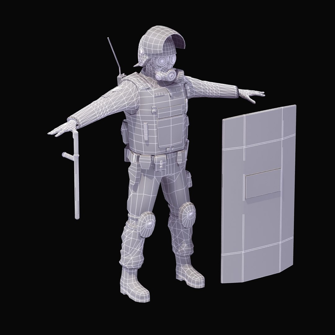 3d set rigged police