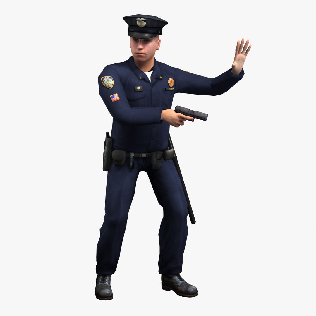 3d set rigged police