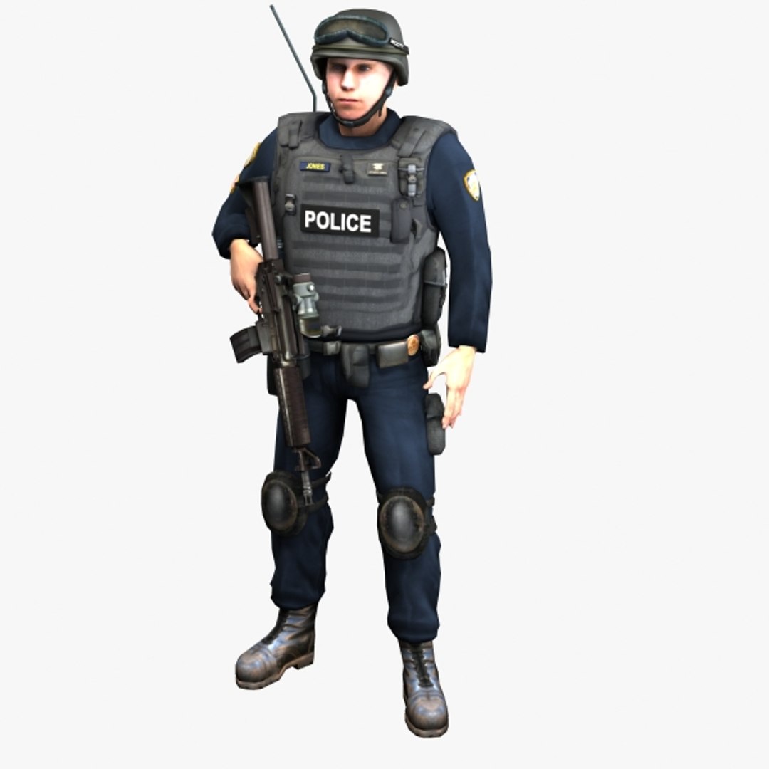 3d set rigged police