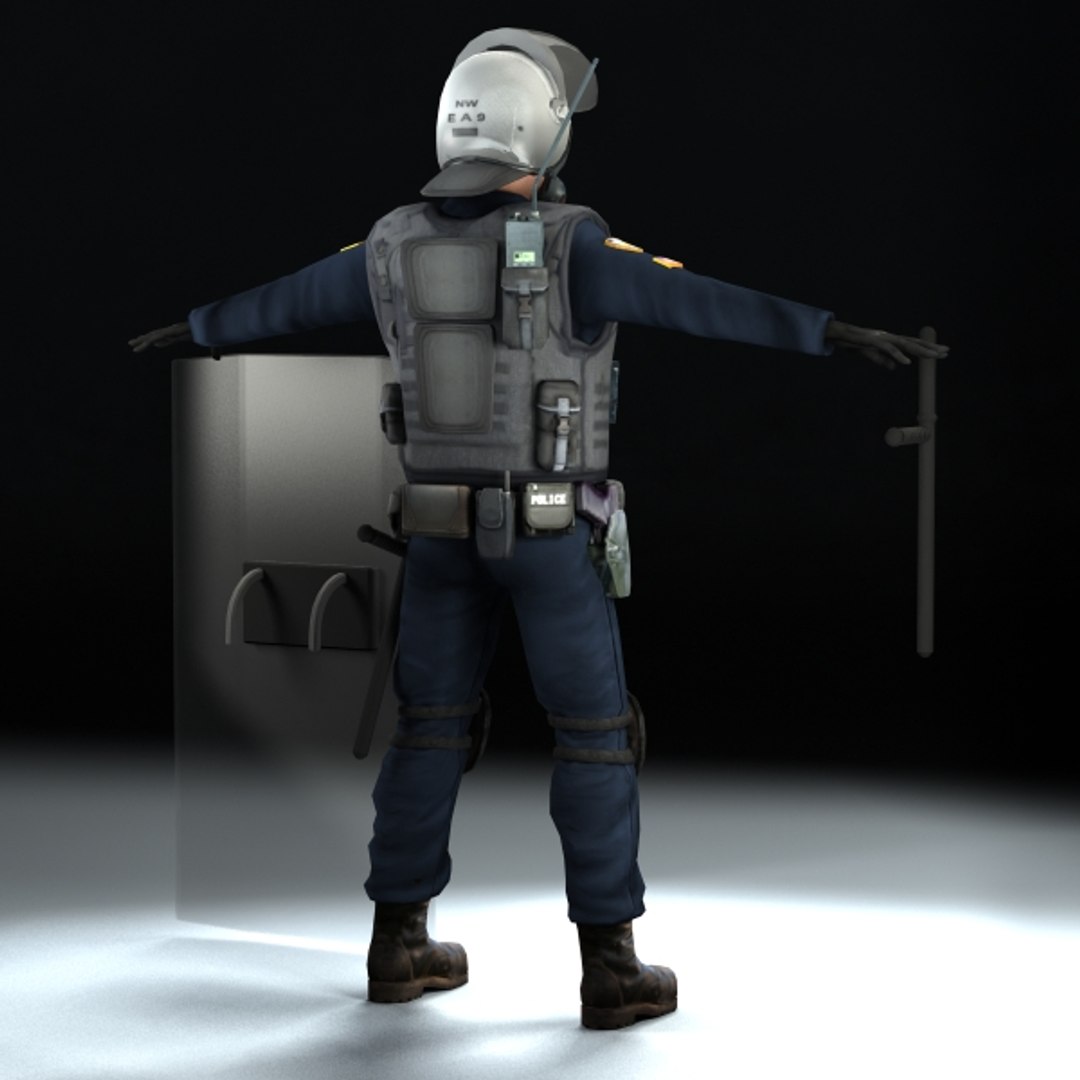3d set rigged police