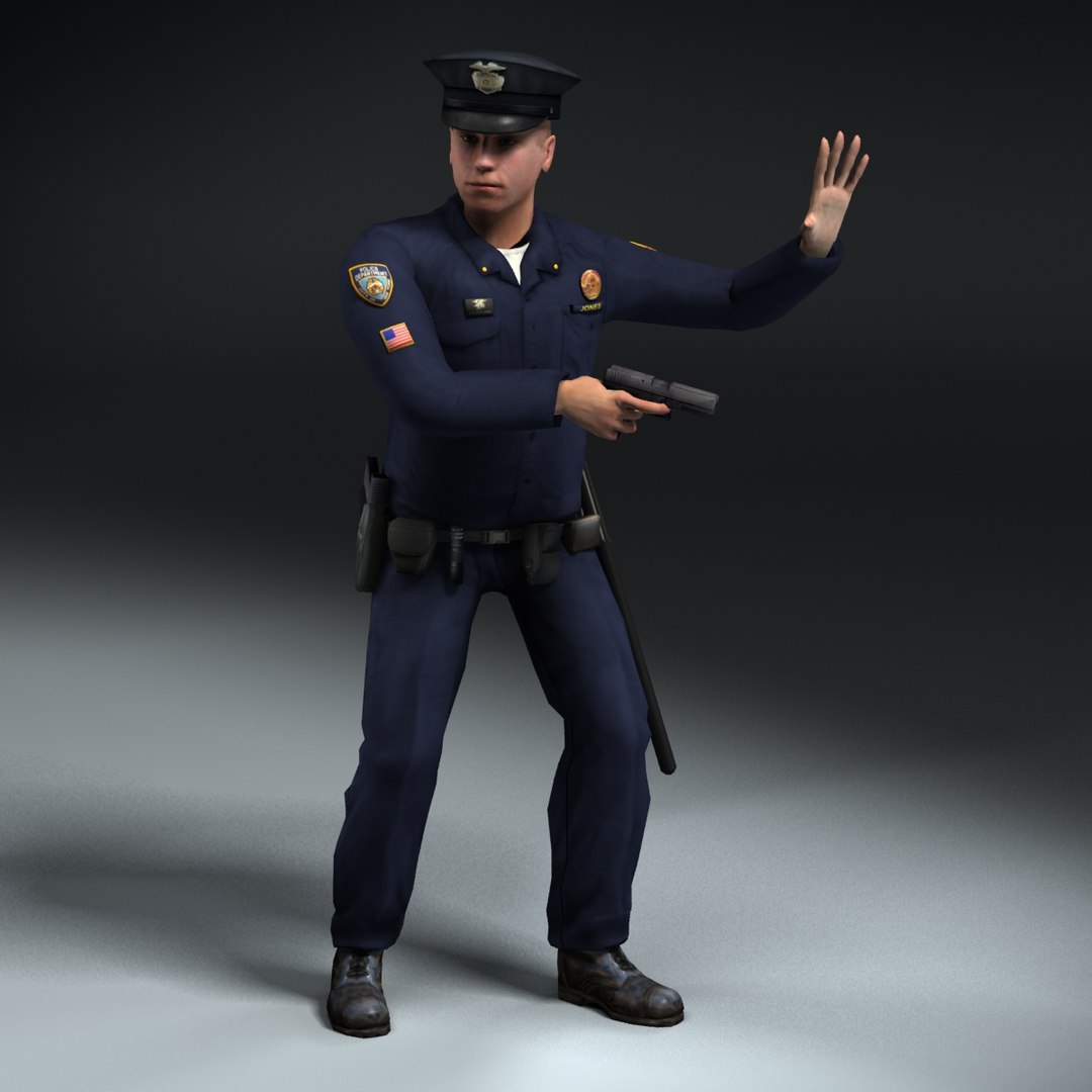 3d set rigged police