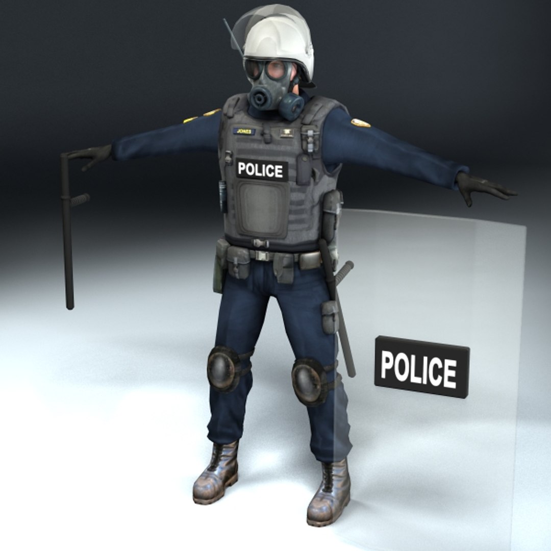 3d set rigged police