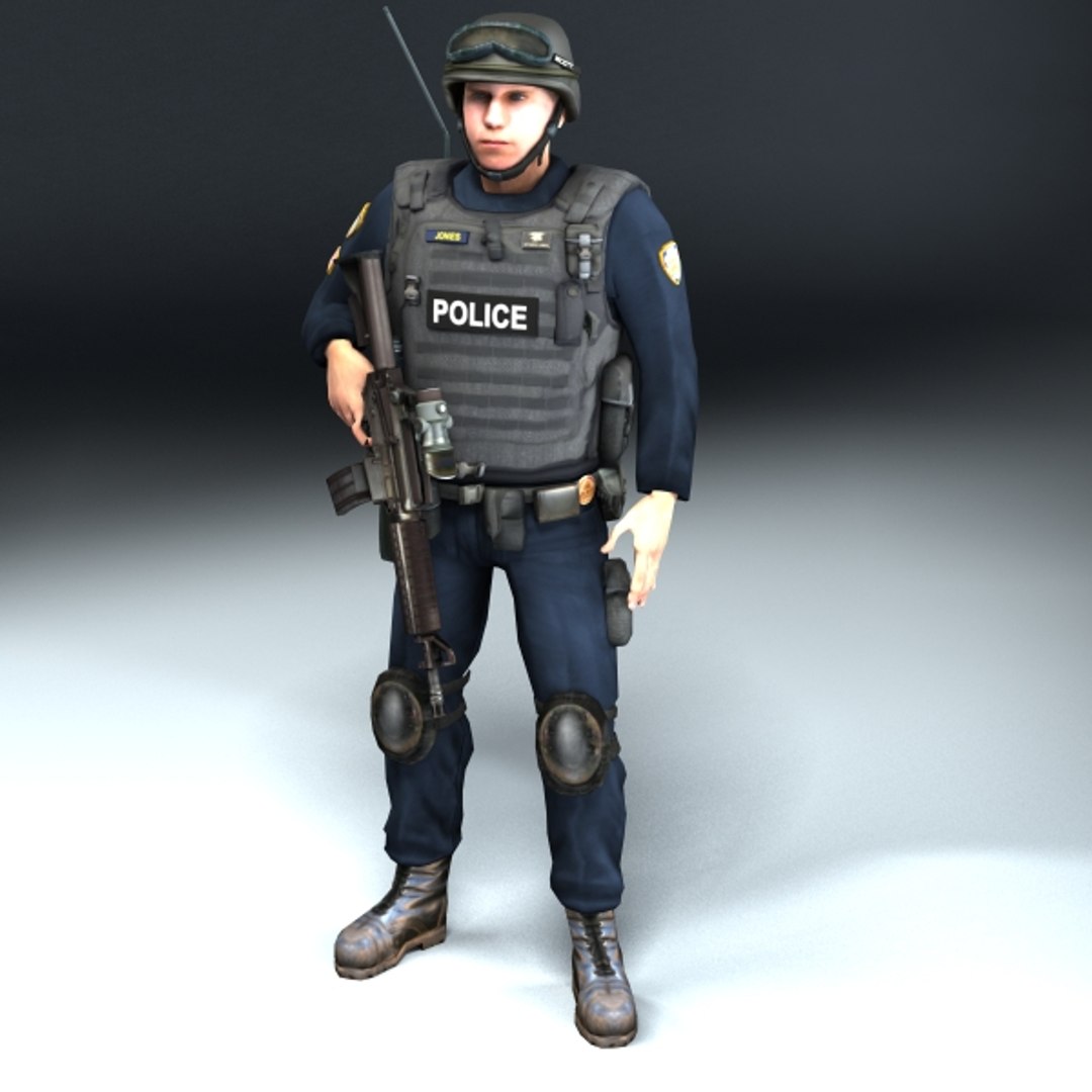 3d set rigged police