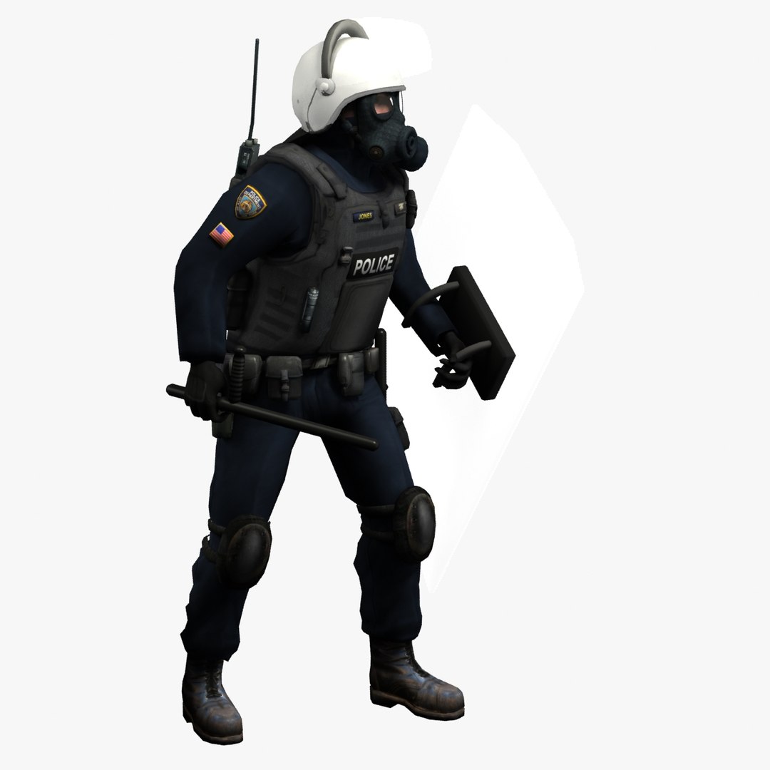 3d set rigged police