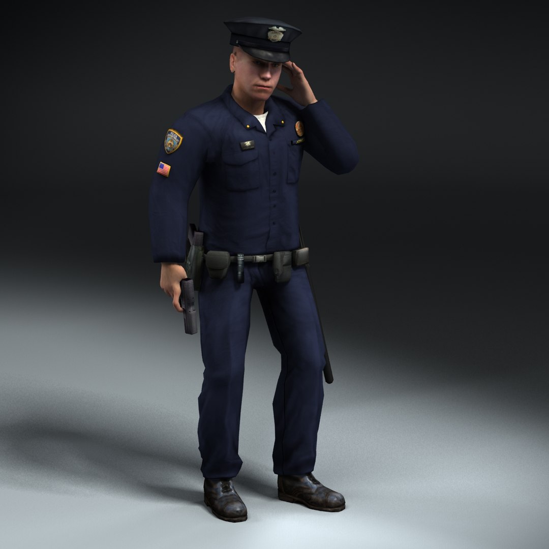 3d set rigged police