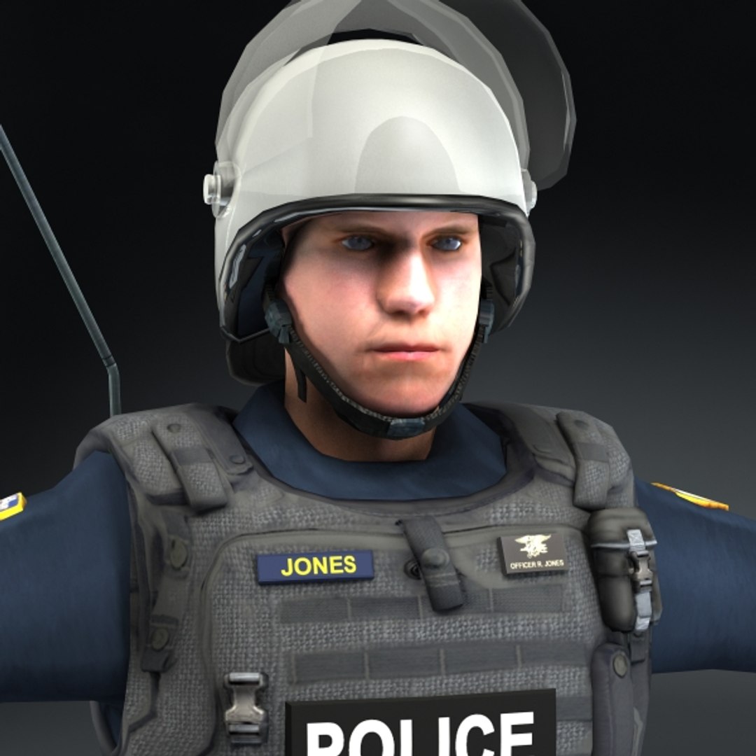 3d set rigged police