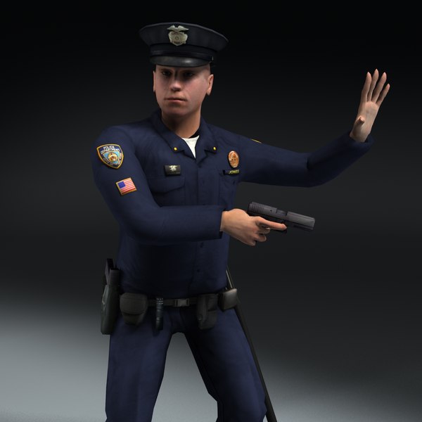 3d set rigged police