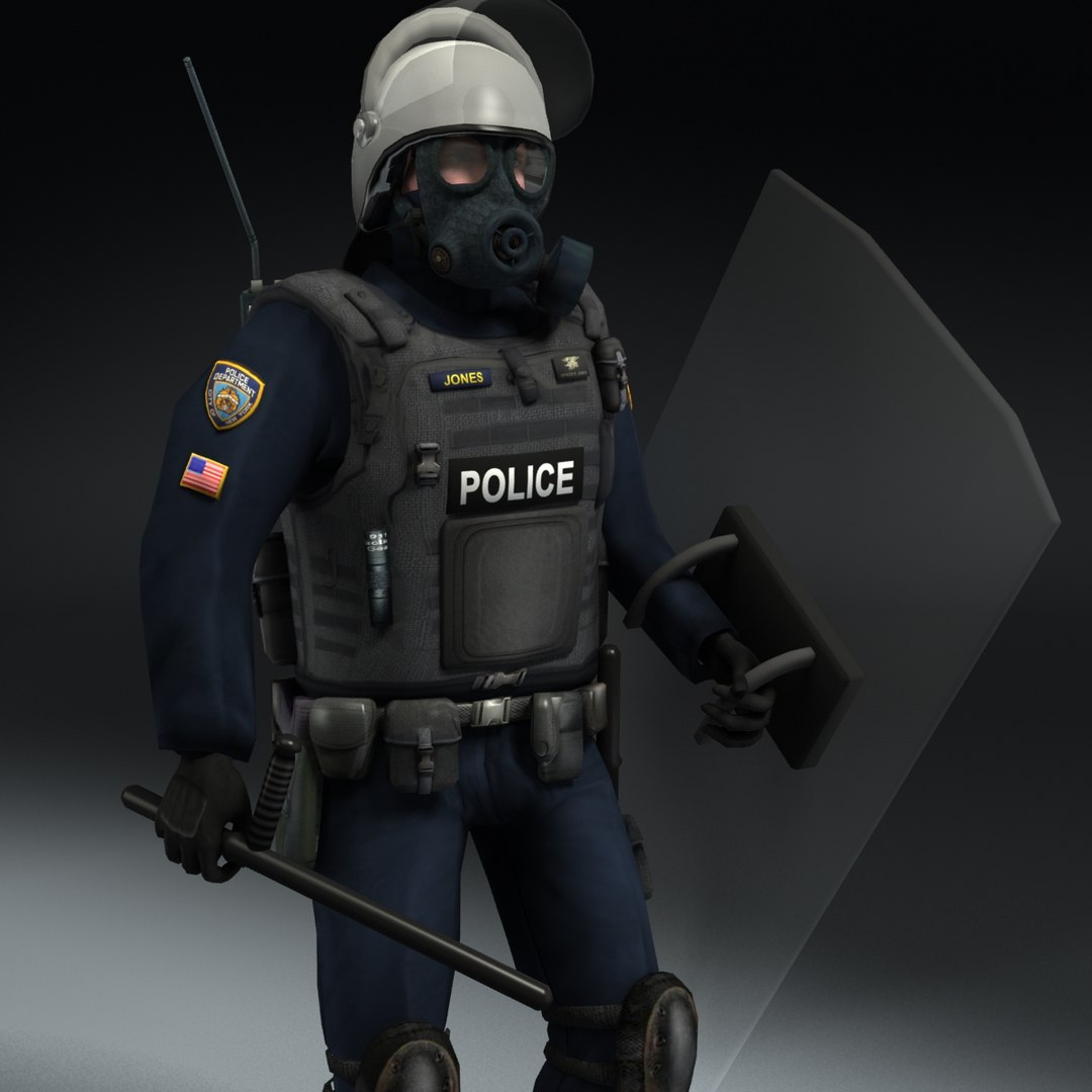 3d set rigged police