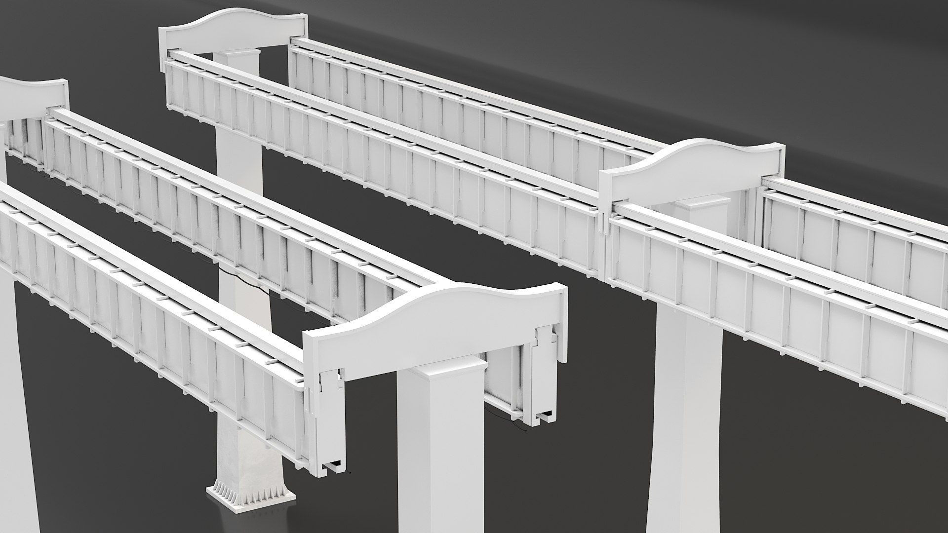 3D Model Monorail Track Structure - TurboSquid 2376673