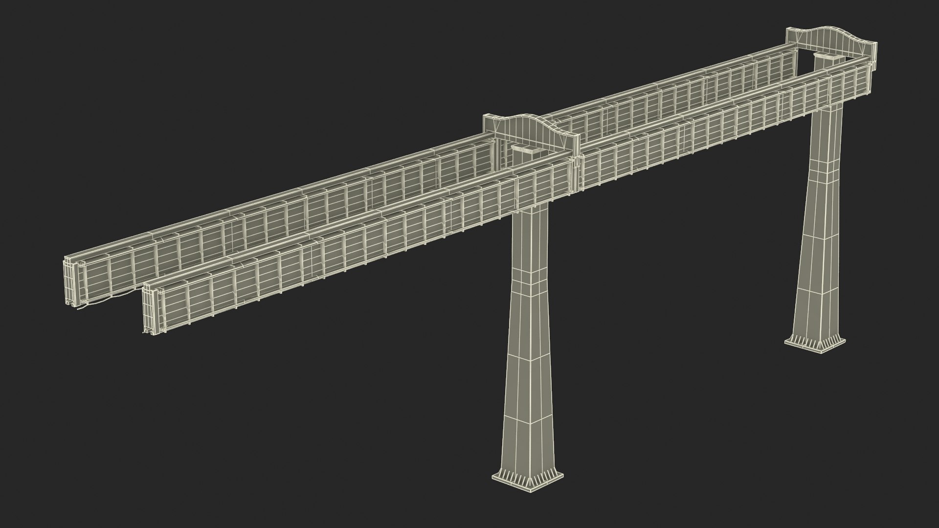 3D Model Monorail Track Structure - TurboSquid 2376673