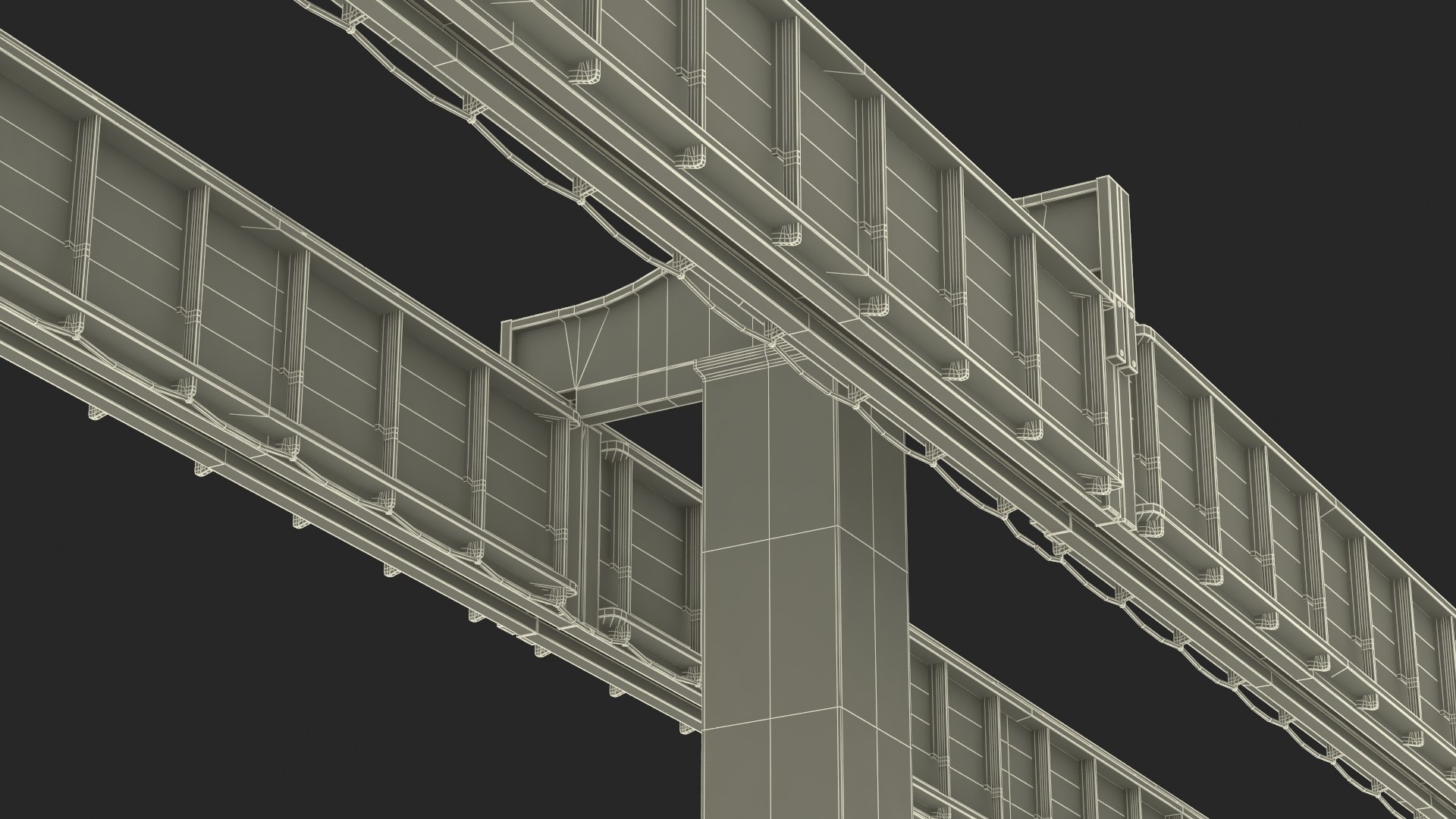 3D Model Monorail Track Structure - TurboSquid 2376673