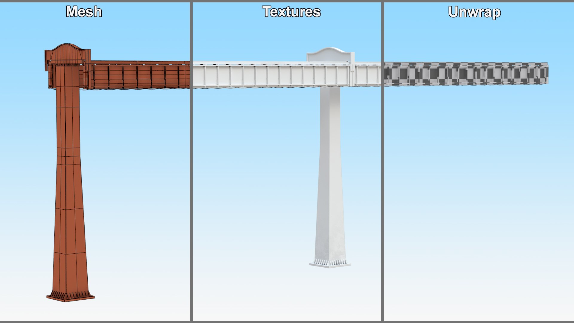 3D Model Monorail Track Structure - TurboSquid 2376673