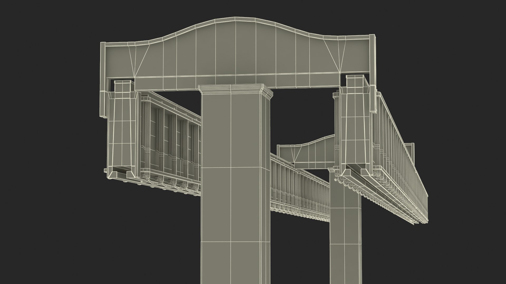 3D Model Monorail Track Structure - TurboSquid 2376673