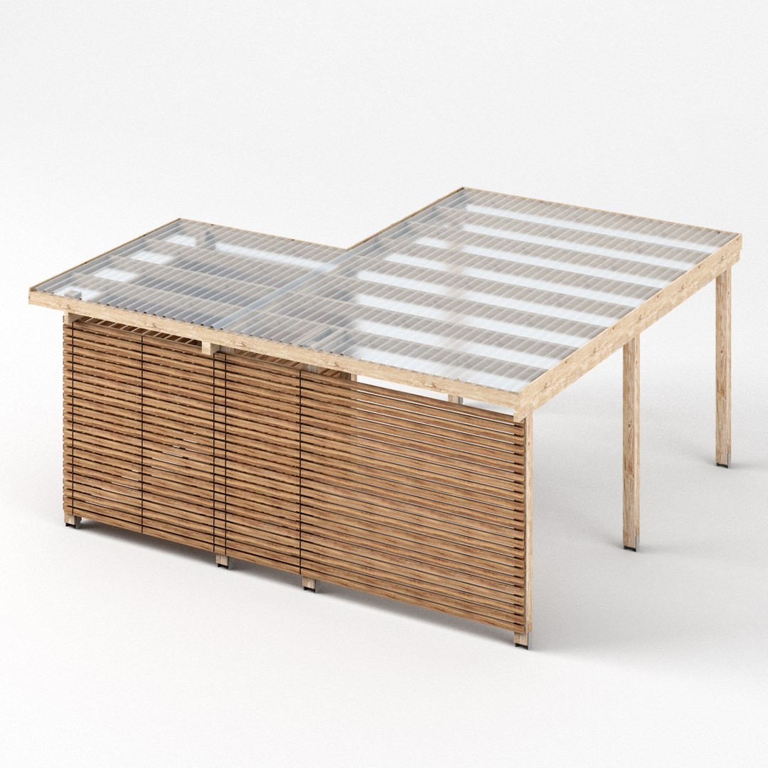 Carports - Paneled Wood 3D - TurboSquid 1475352