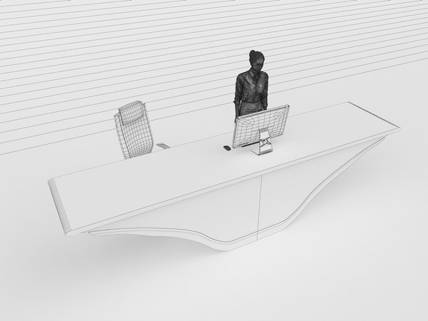 3D model Reception Desk - 075 - TurboSquid 1994818