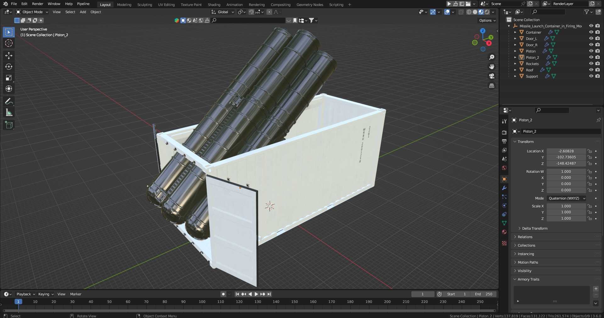 Missile Launch Container In Firing Mode 3D Model - TurboSquid 2434501