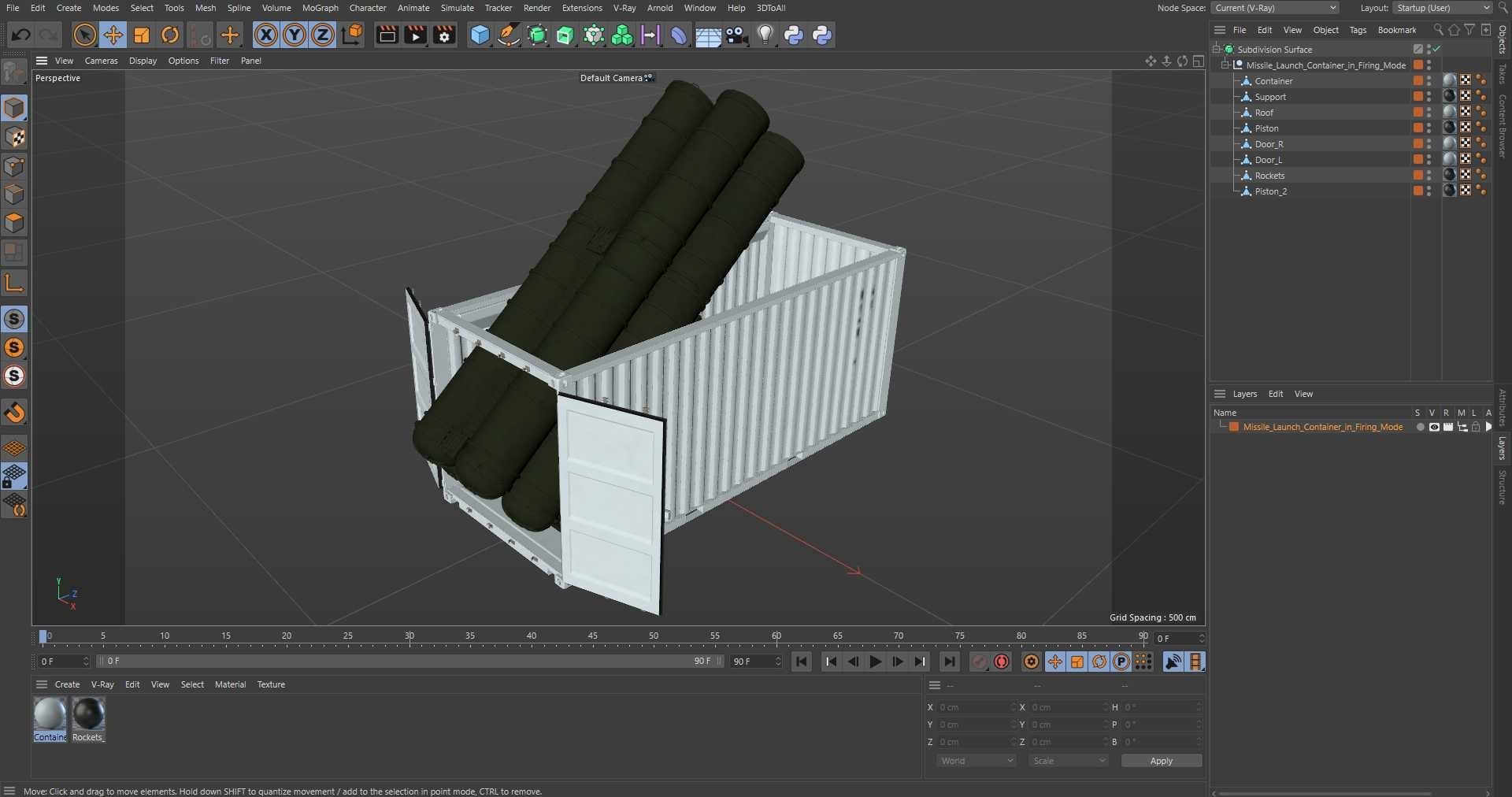 Missile Launch Container In Firing Mode 3D Model - TurboSquid 2434501