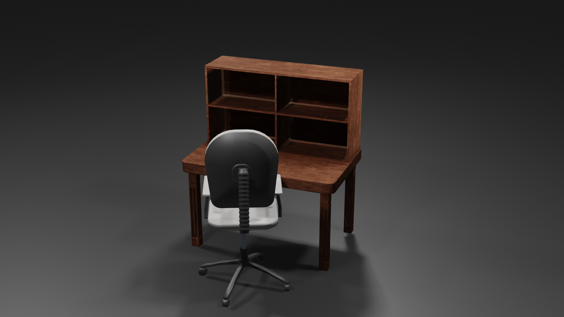 3D Table with Bookshelf and Office Chair - TurboSquid 1808205
