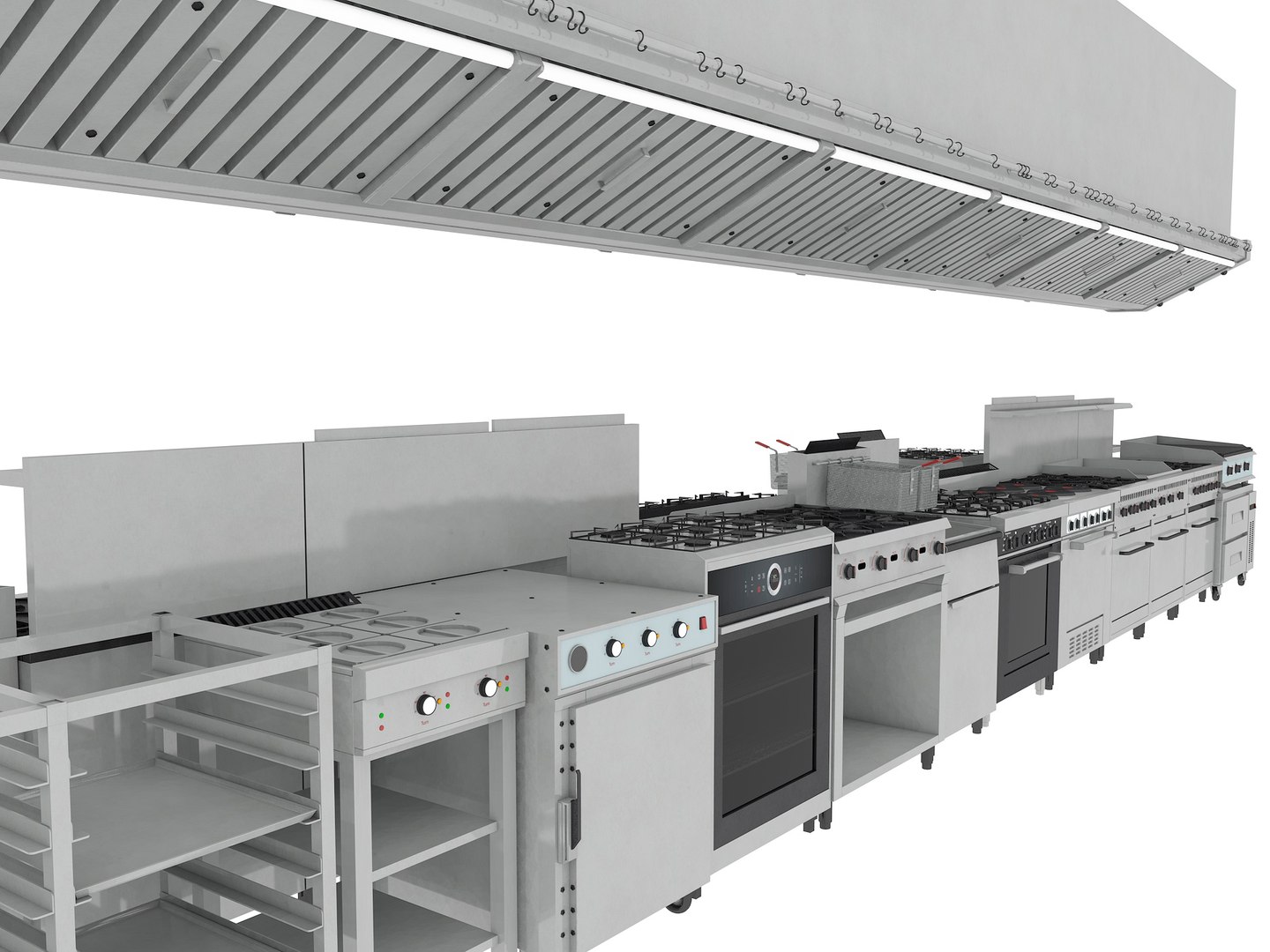Commercial Kitchen Set 3D Model - TurboSquid 2091067