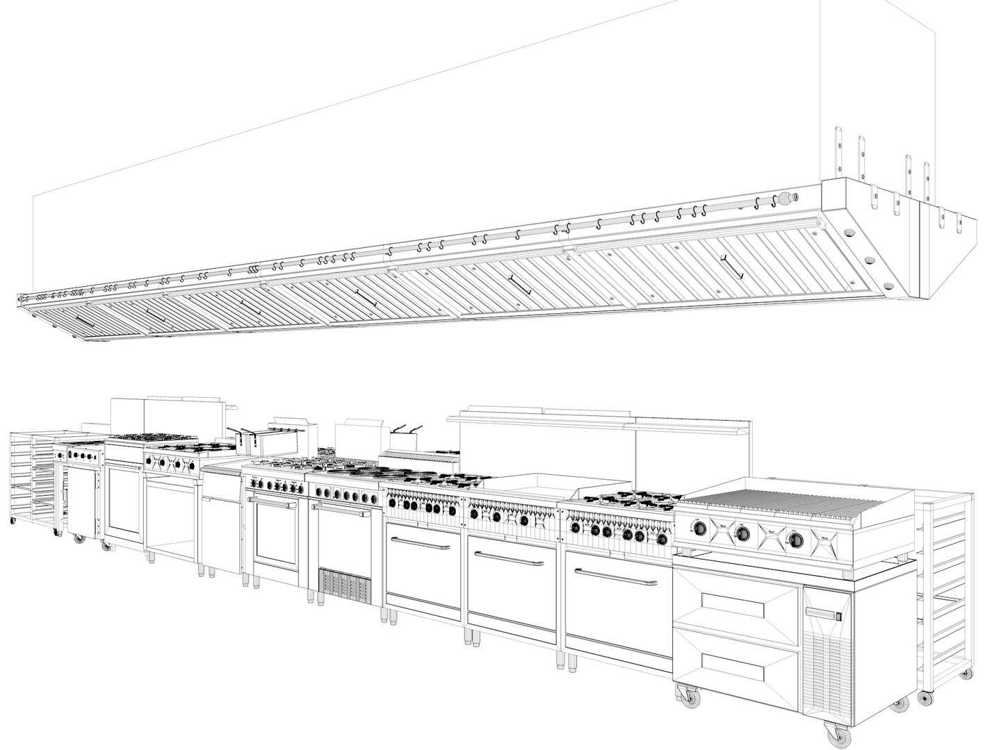 Commercial Kitchen Set 3D Model - TurboSquid 2091067