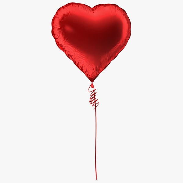 Red Heart Shaped Foil Balloon 3D model - TurboSquid 1815512