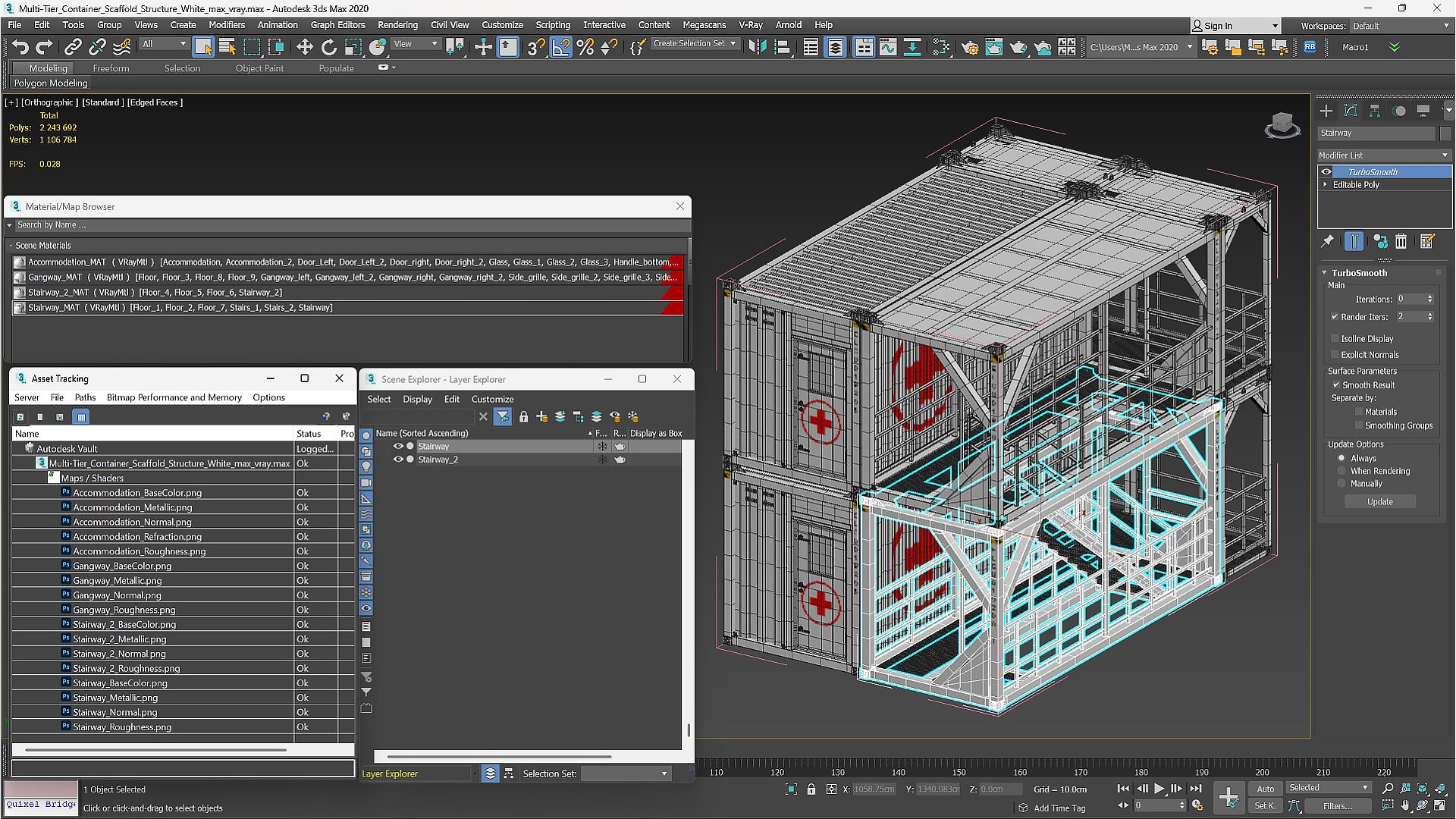 Multi-Tier Container Scaffold Structure White 3D - TurboSquid 2433492