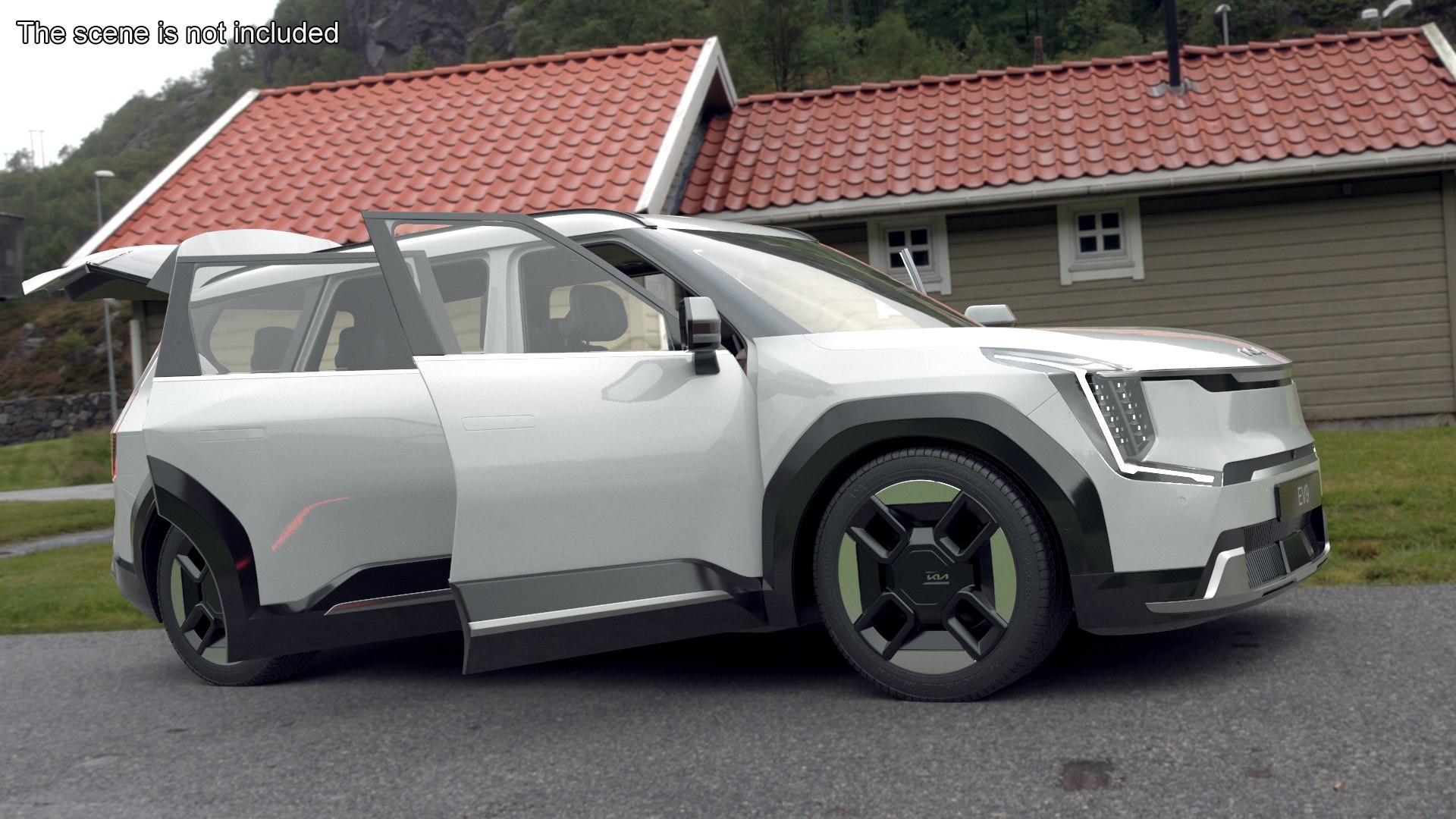 KIA EV9 Electric SUV White Simplified 3D Model - TurboSquid 2339689