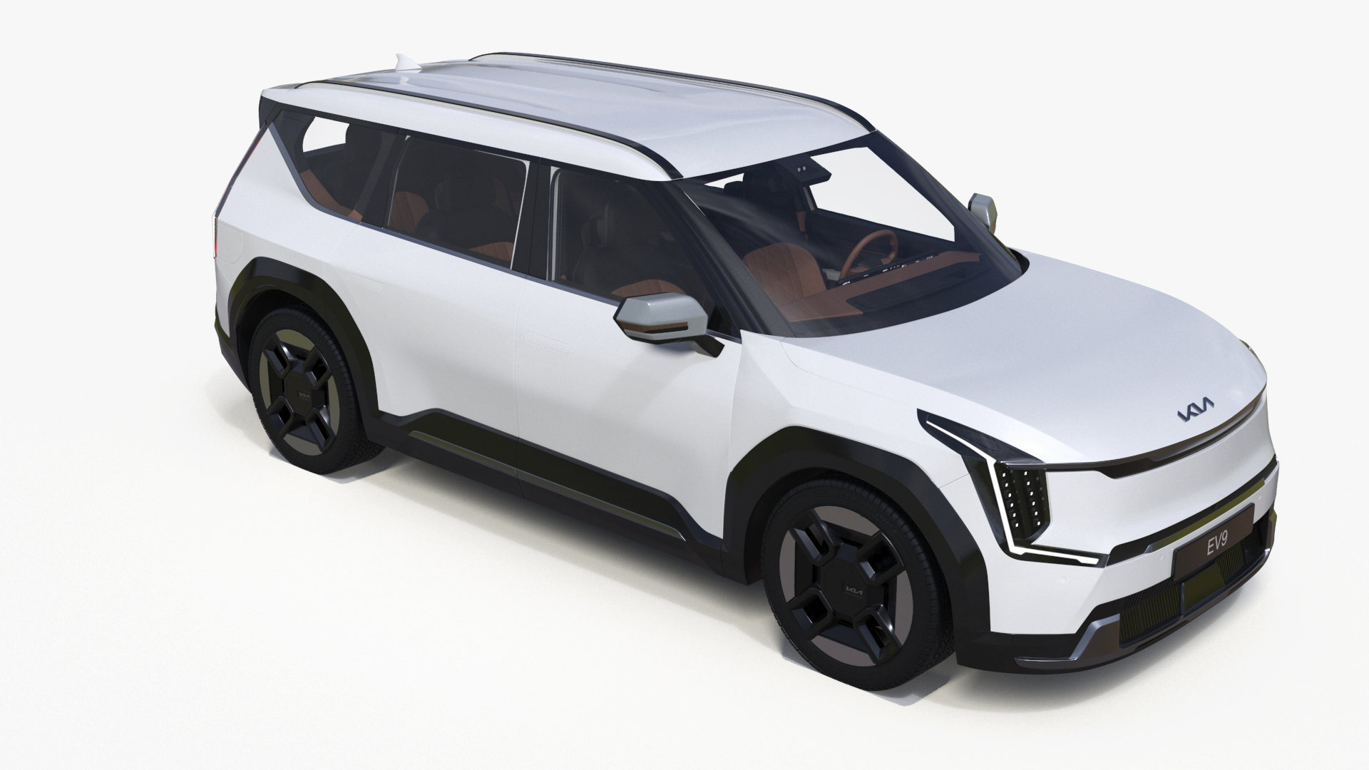 KIA EV9 Electric SUV White Simplified 3D Model - TurboSquid 2339689