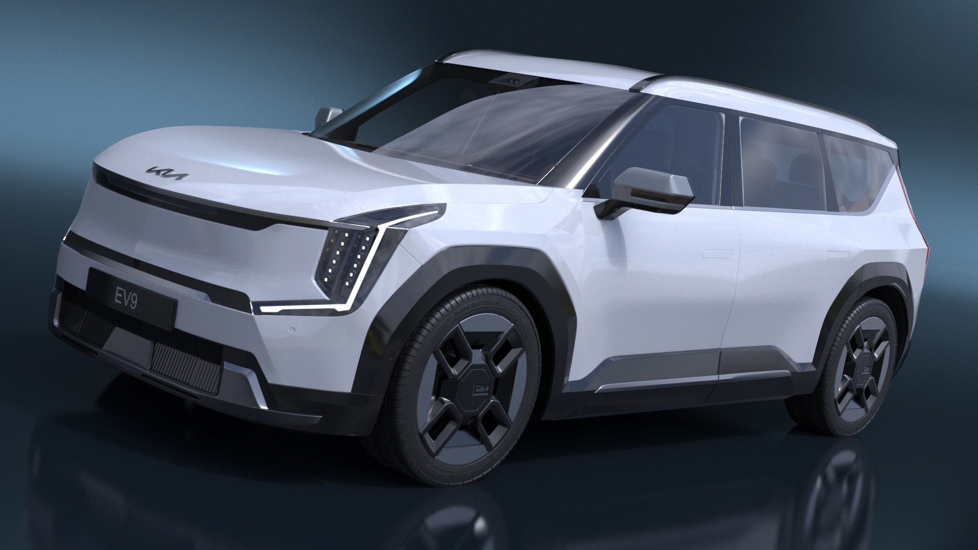 KIA EV9 Electric SUV White Simplified 3D Model - TurboSquid 2339689