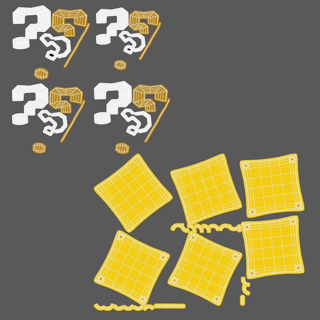 3D model yellow question block super mario - TurboSquid 1374380