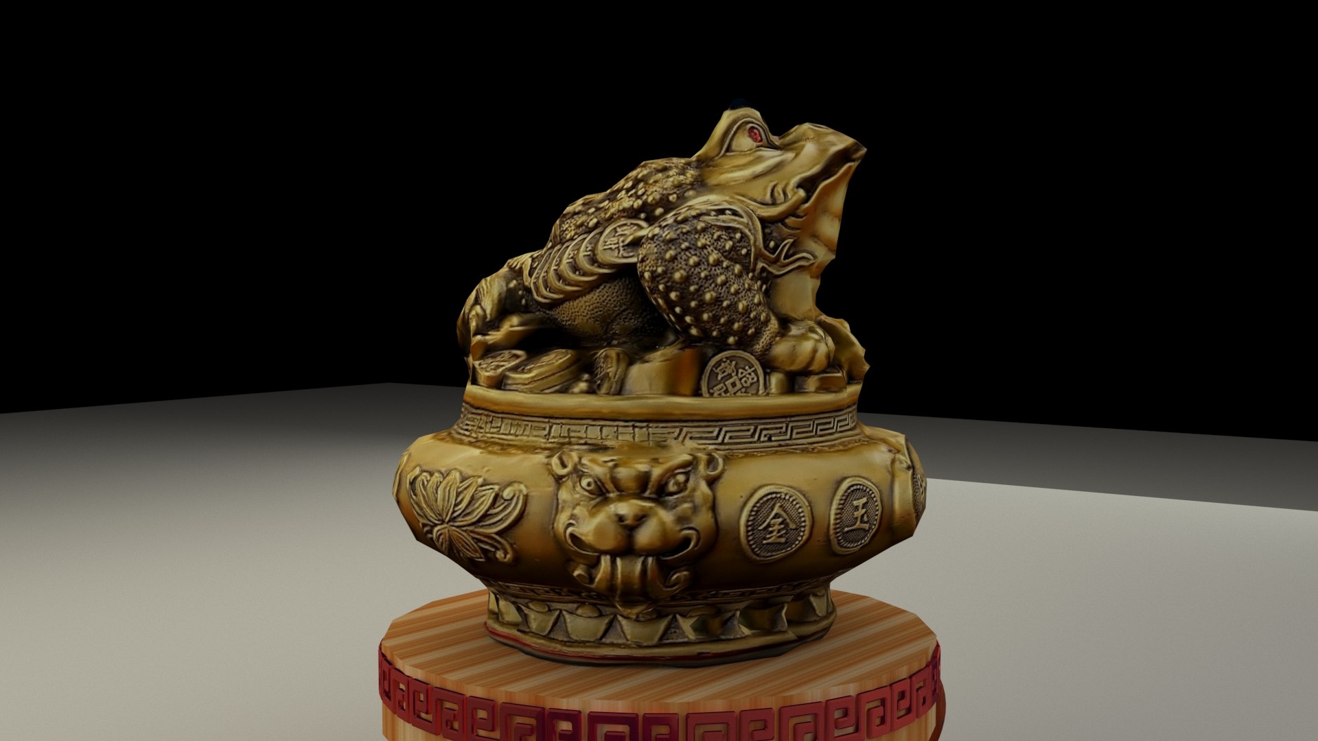 3D Chinese Gold Ingot Treasure Pot Bowel - TurboSquid 1920075